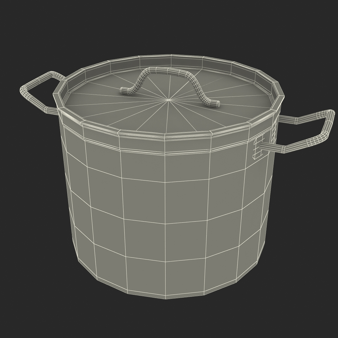 3d Professional Stainless Steel Pot Model