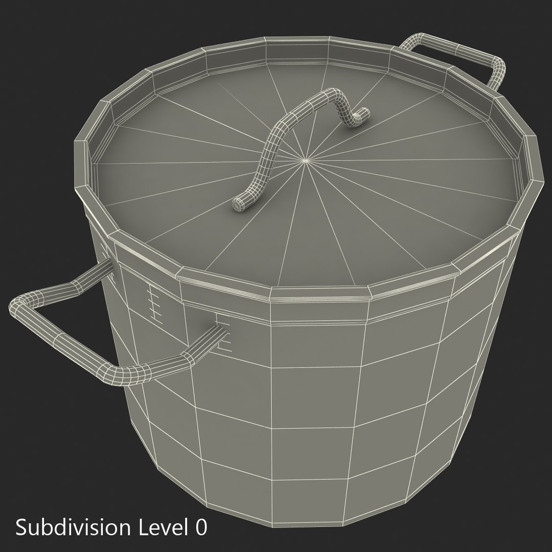3d Professional Stainless Steel Pot Model