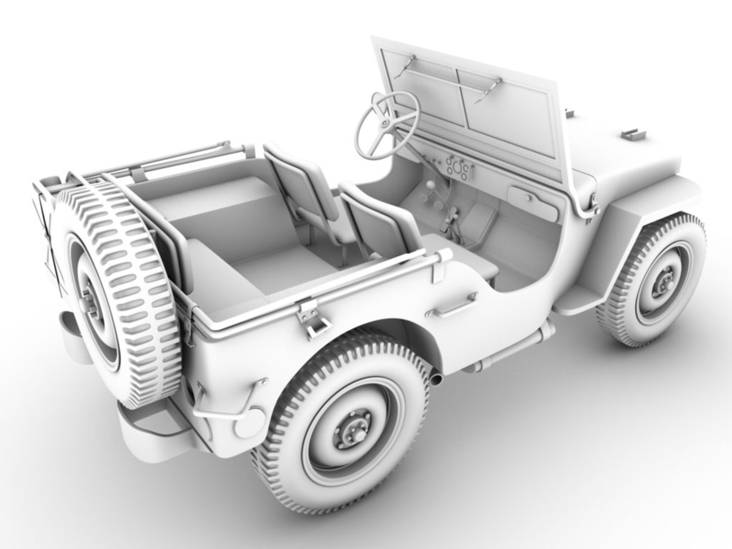 3d Jeep Willys 1942 Model