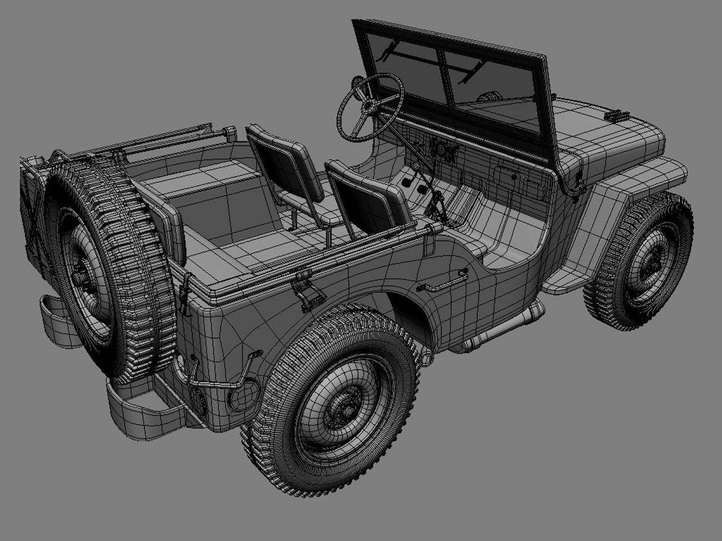 3d Jeep Willys 1942 Model
