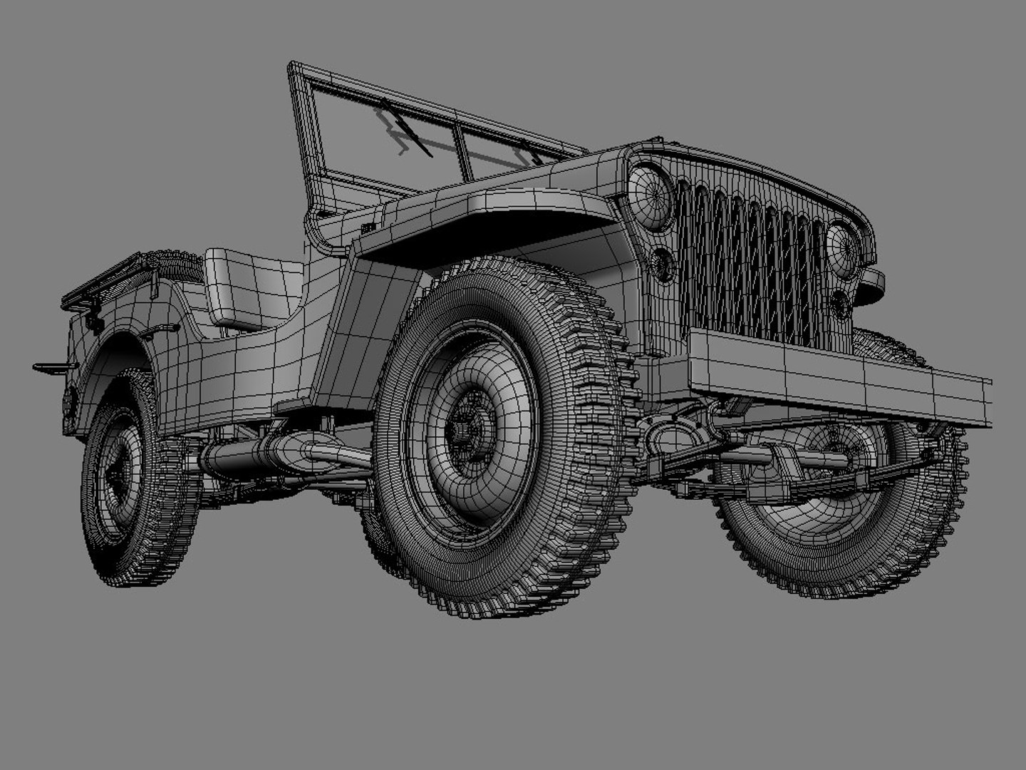 3d Jeep Willys 1942 Model