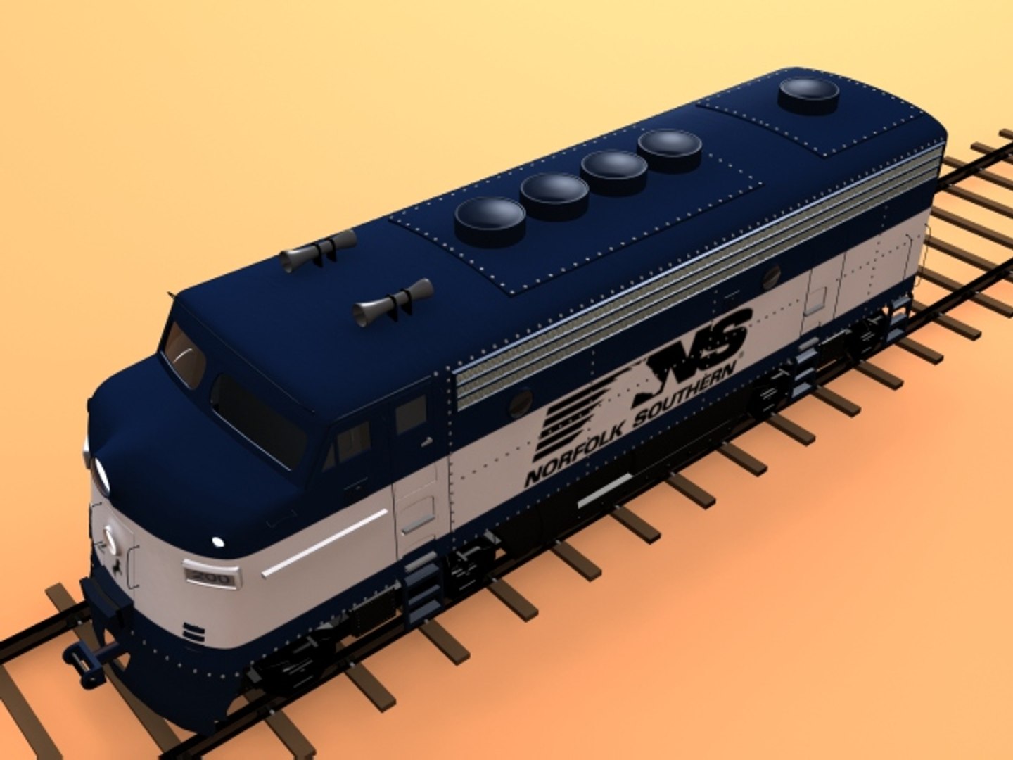 Diesel Locomotive 3d Model