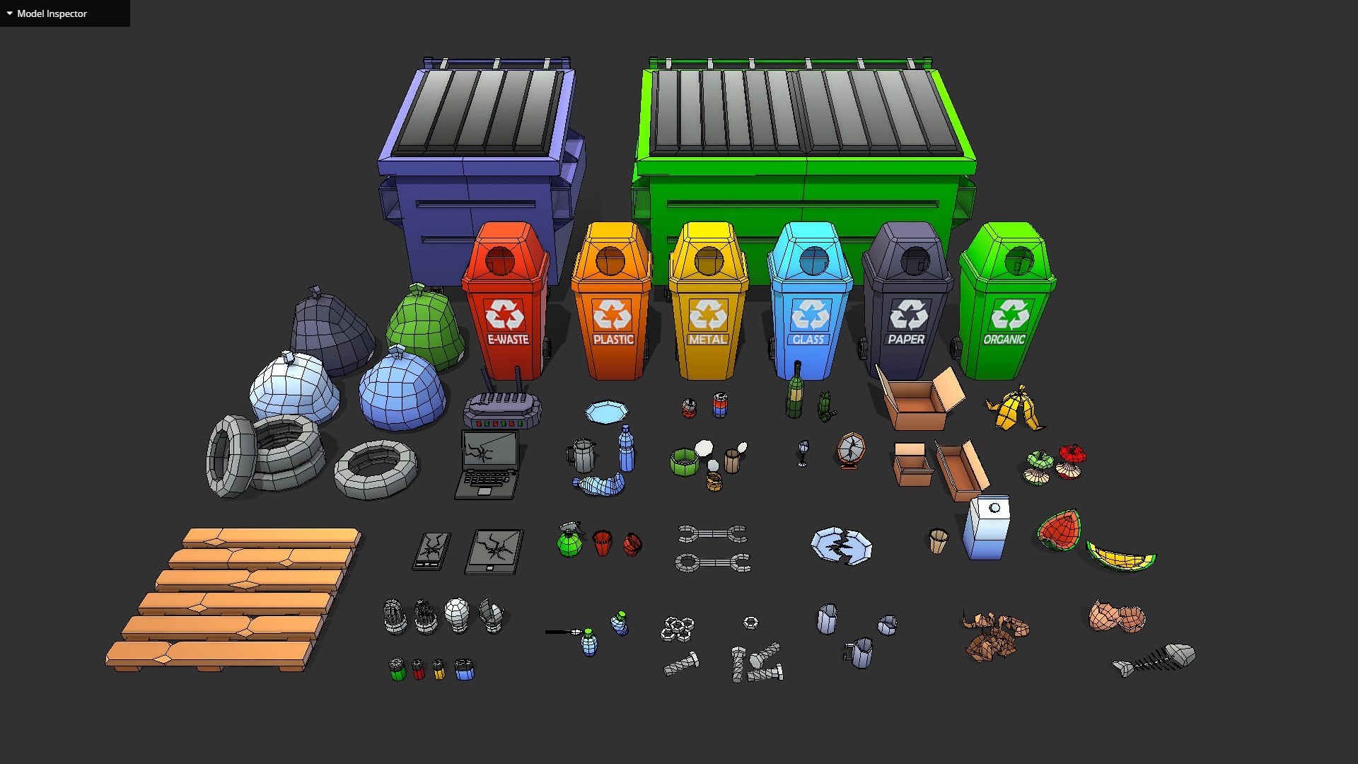 3D Stylize Low Poly Garbage Pack Model - TurboSquid 1988874