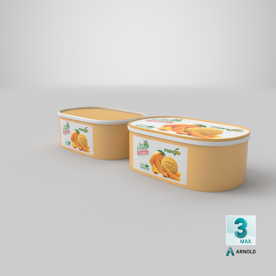 Mango Ice Cream Box Model - TurboSquid 1645794