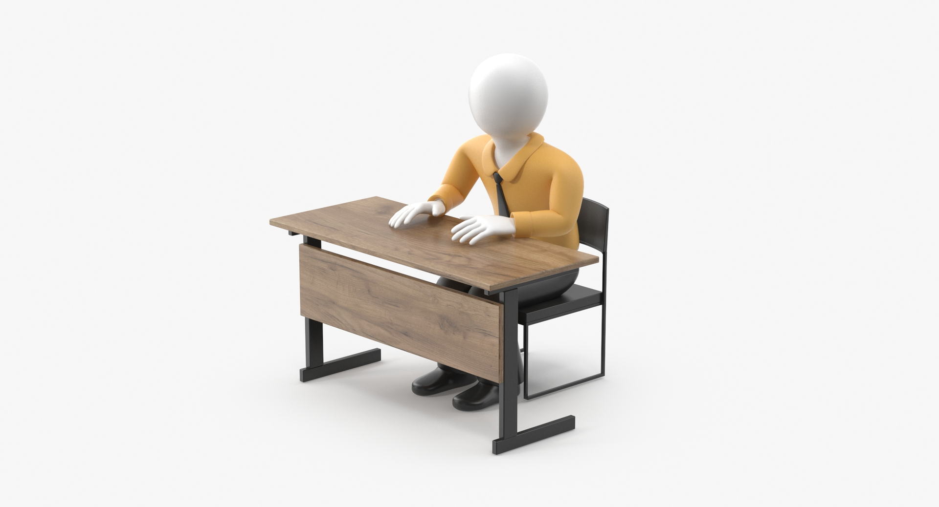 3D Model Stickman At The Table - TurboSquid 2350573