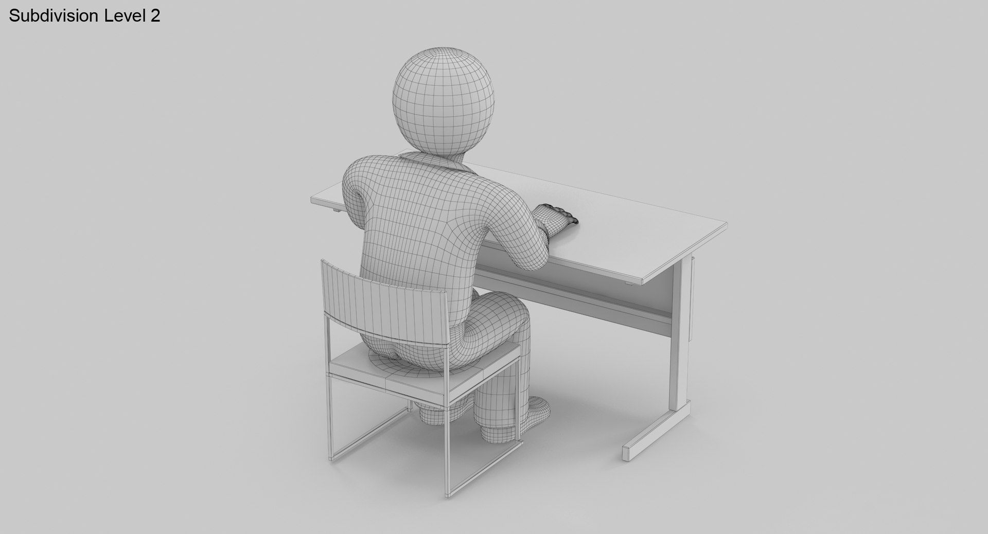 3D Model Stickman At The Table - TurboSquid 2350573
