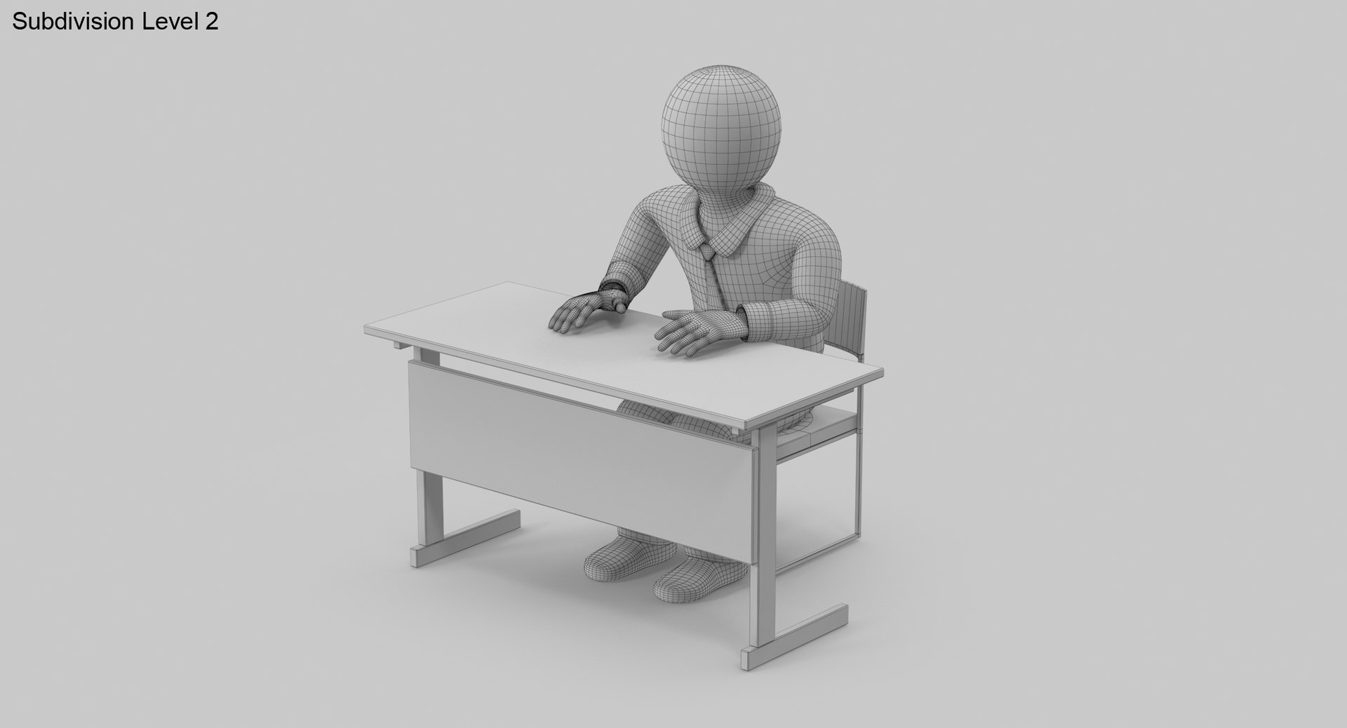 3D Model Stickman At The Table - TurboSquid 2350573