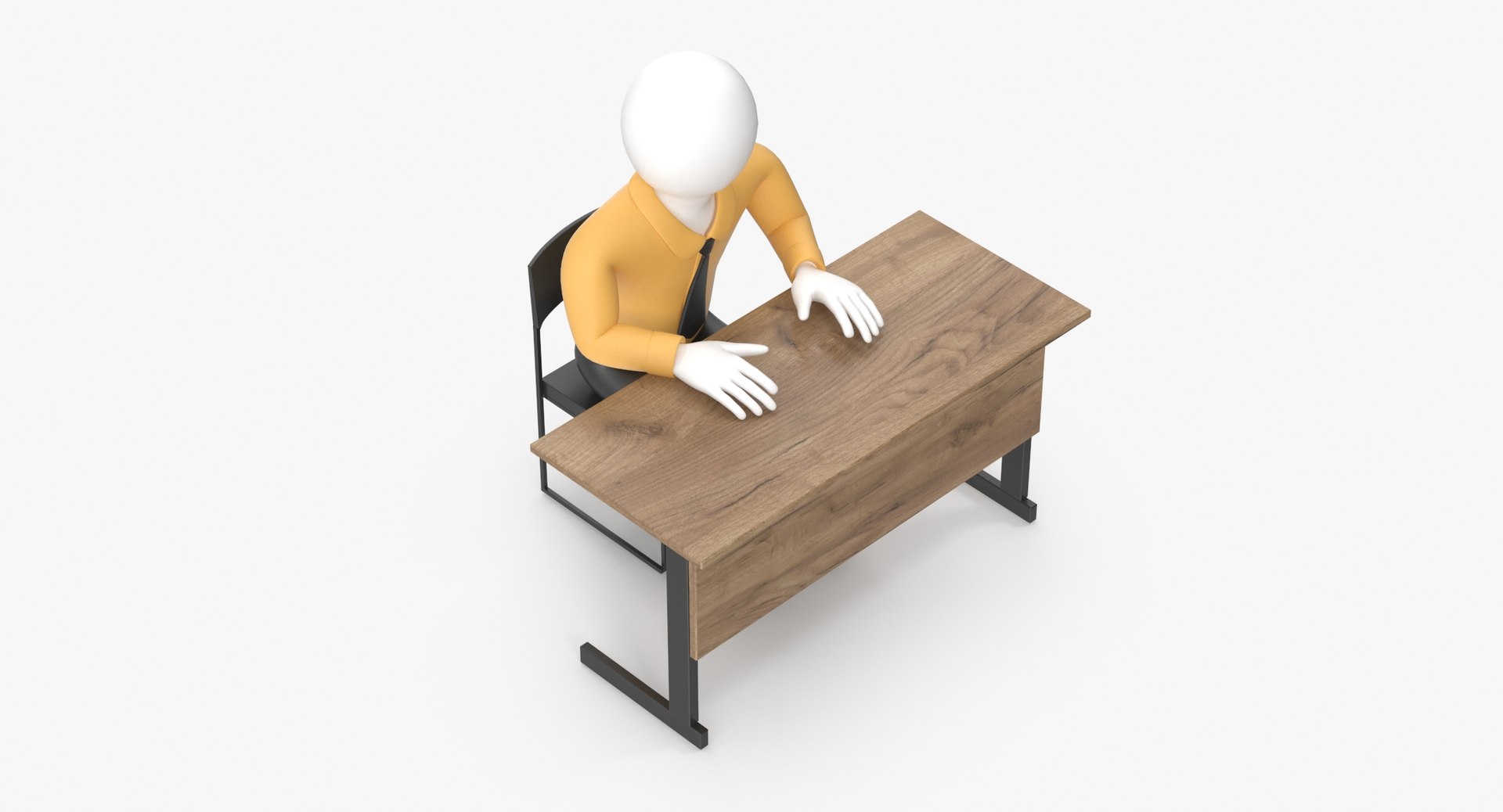 3D Model Stickman At The Table - TurboSquid 2350573