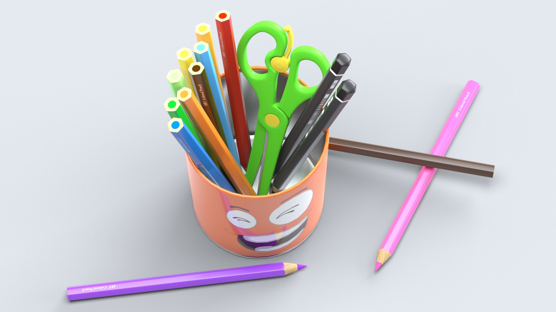 3D pencil pen cup - TurboSquid 1672688
