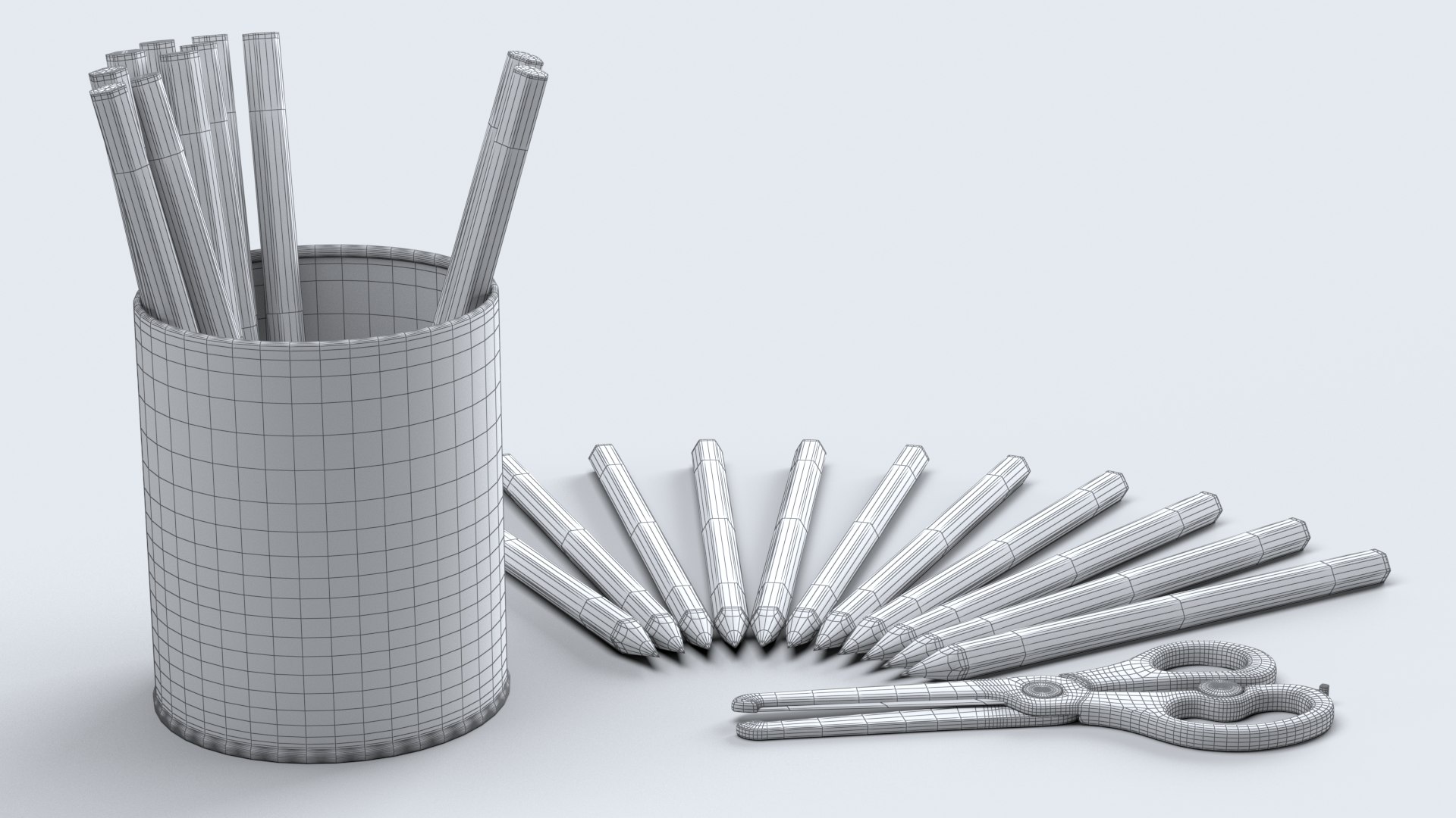 3D pencil pen cup - TurboSquid 1672688