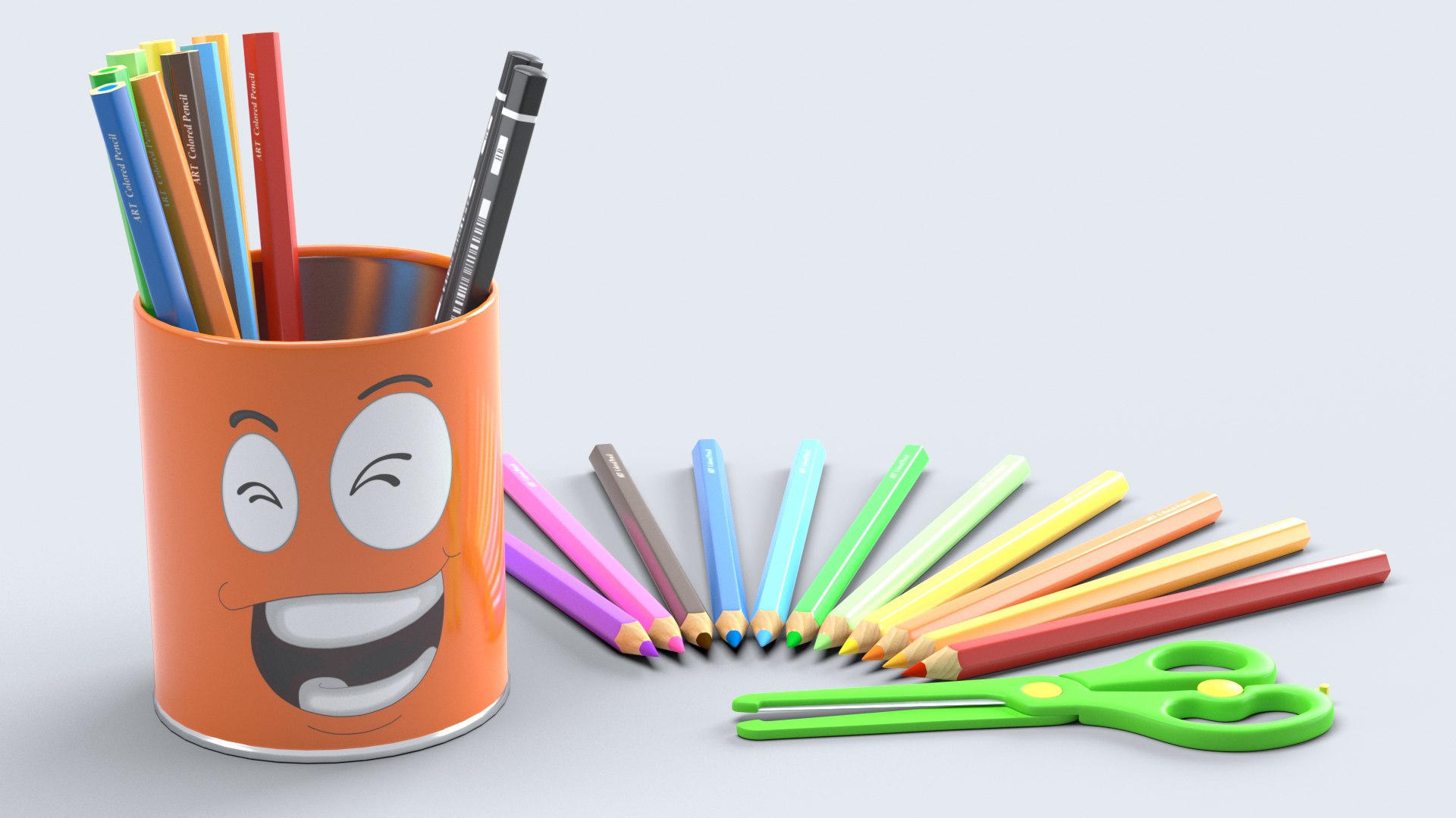 3D pencil pen cup - TurboSquid 1672688