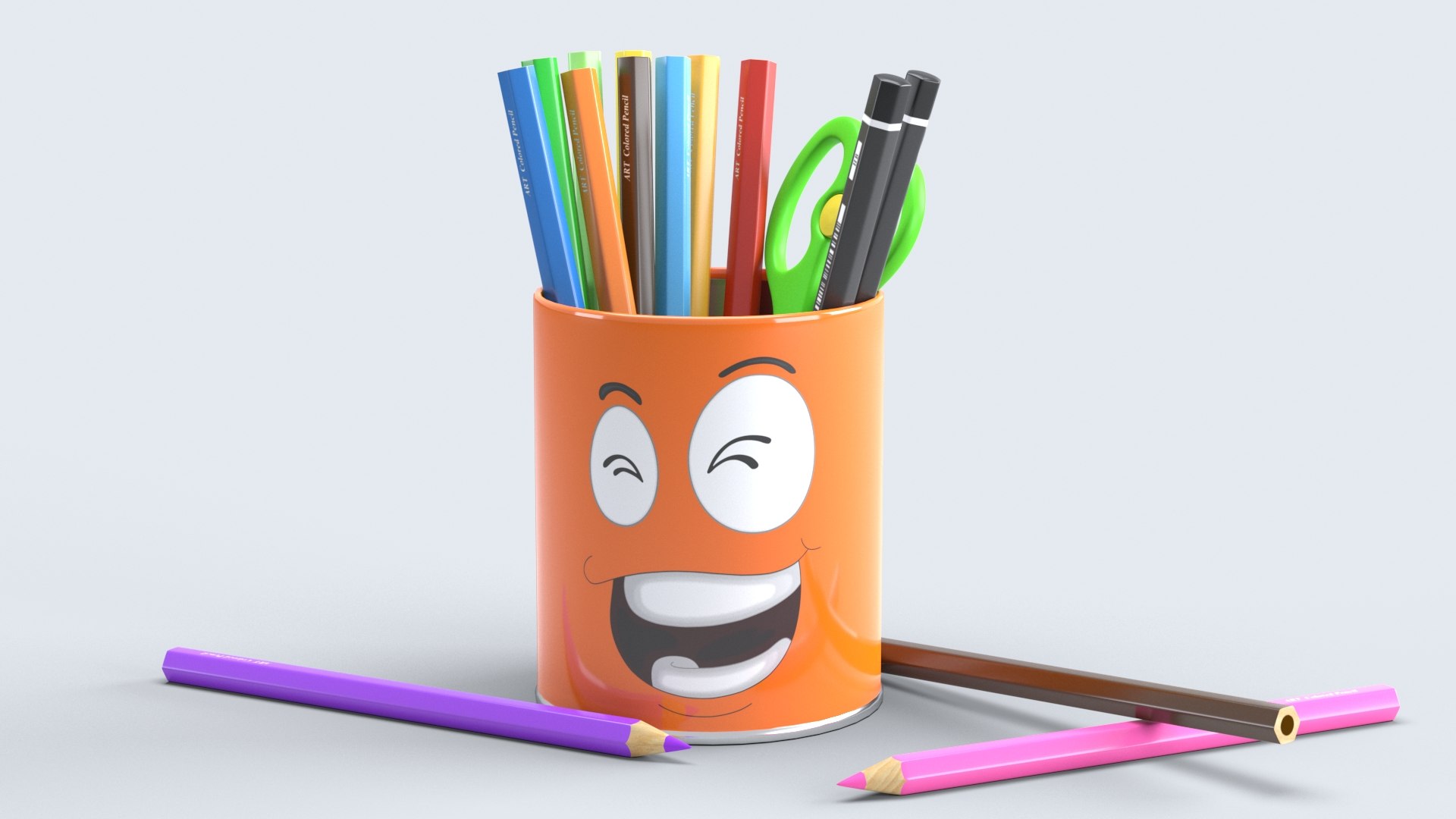 3D pencil pen cup - TurboSquid 1672688