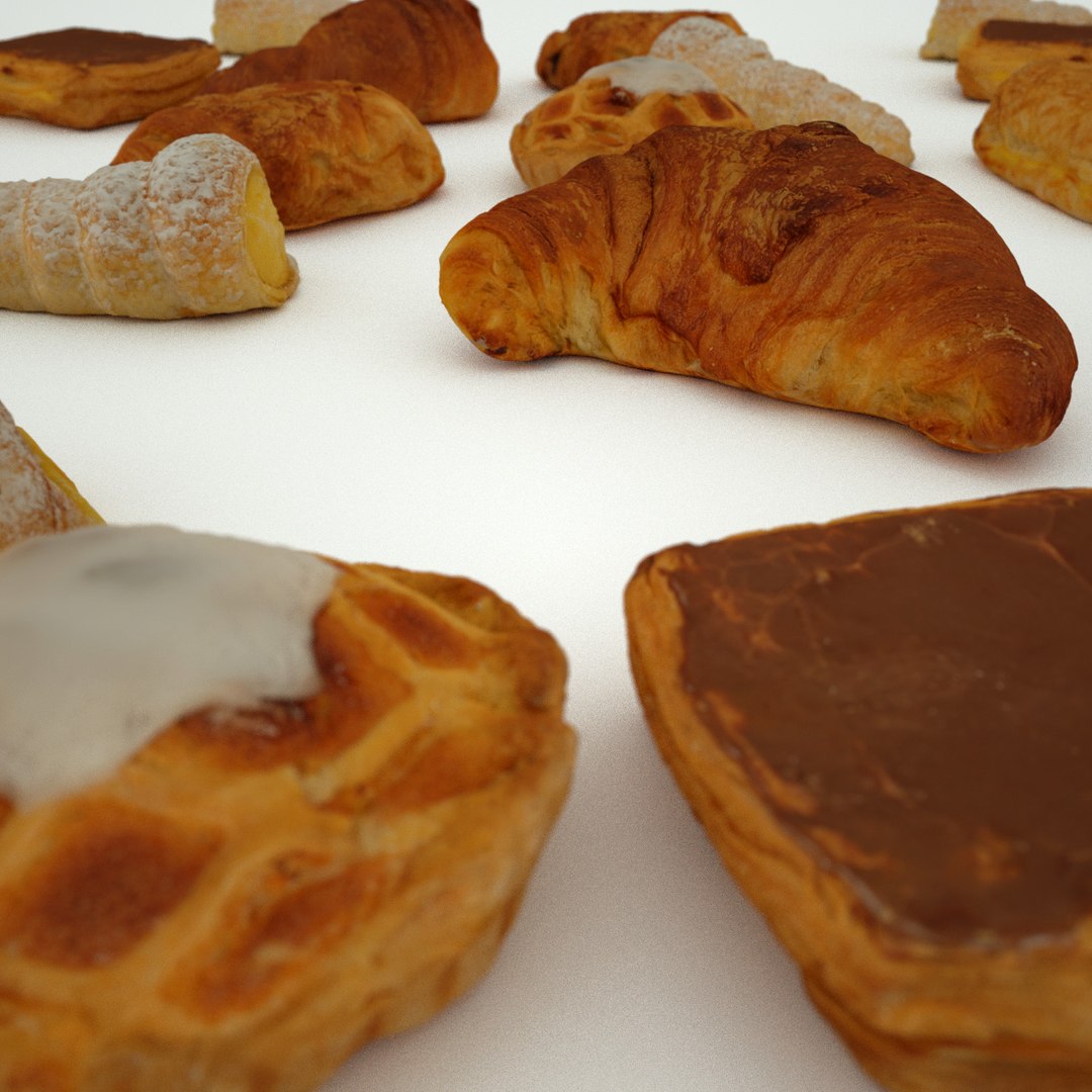 3d Model 6 Pastry Coffeecakes