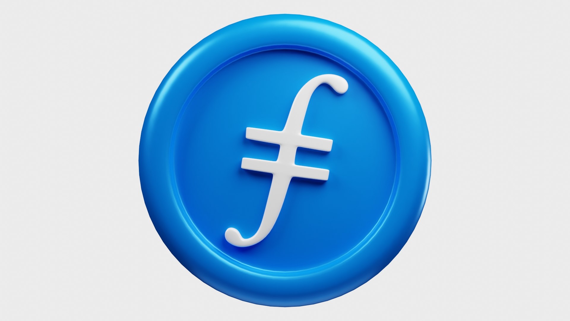 Filecoin or FIL Blue Crypto Coin with cartoon style 3D - TurboSquid 2009791