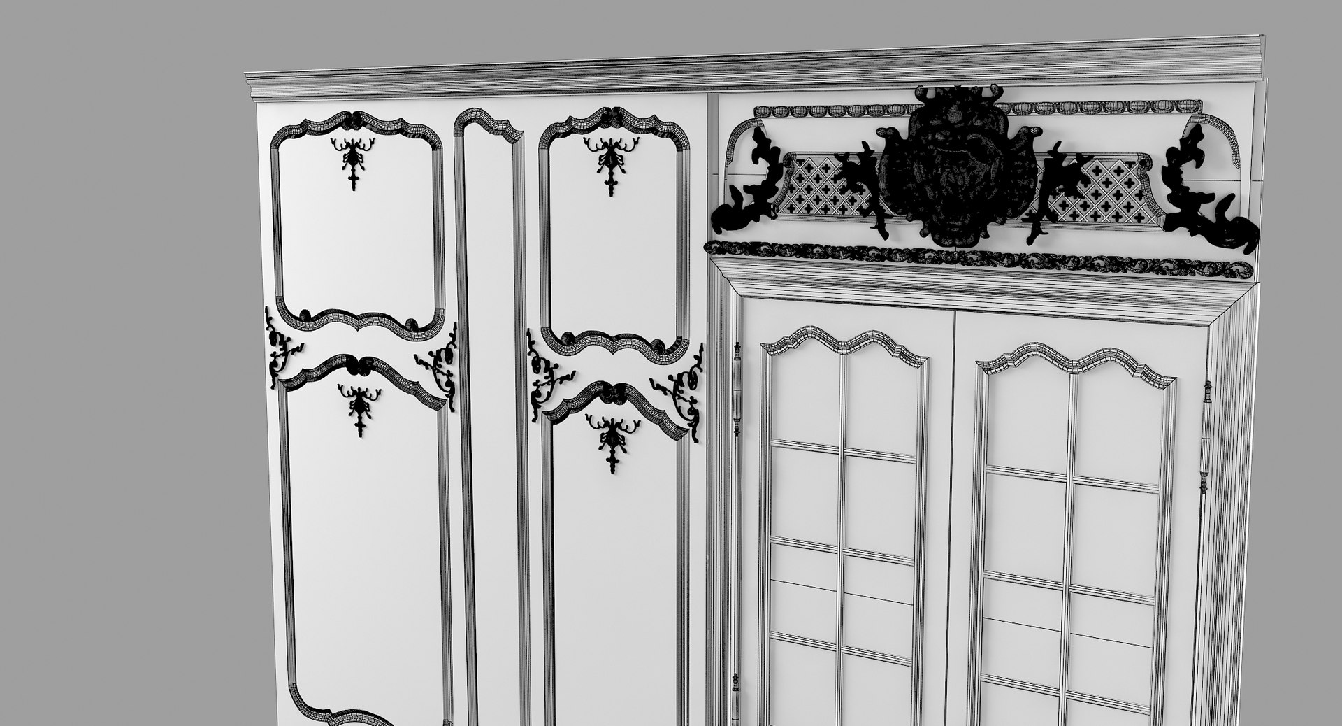 3d Baroque Victorian Wall Model