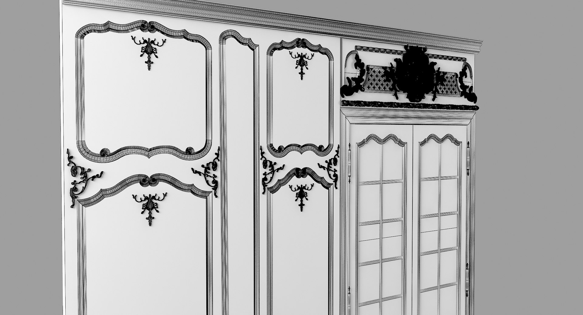 3d Baroque Victorian Wall Model
