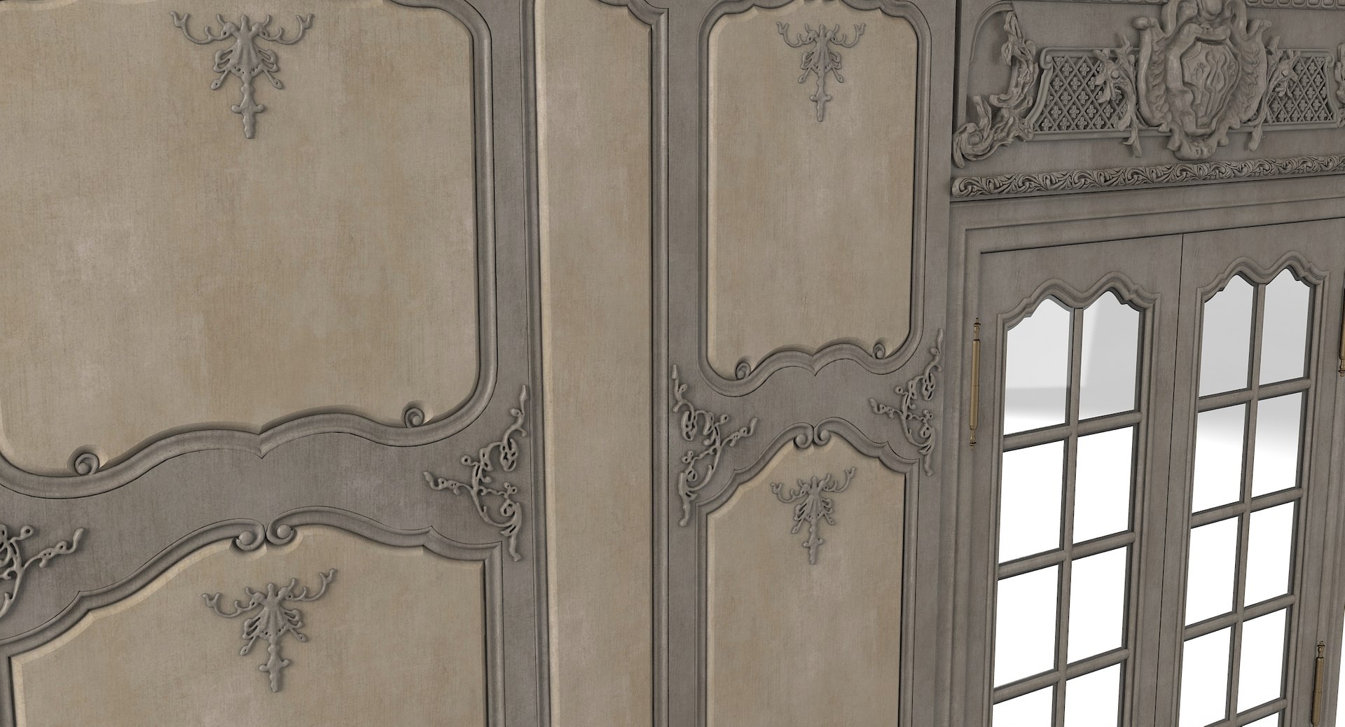 3d Baroque Victorian Wall Model