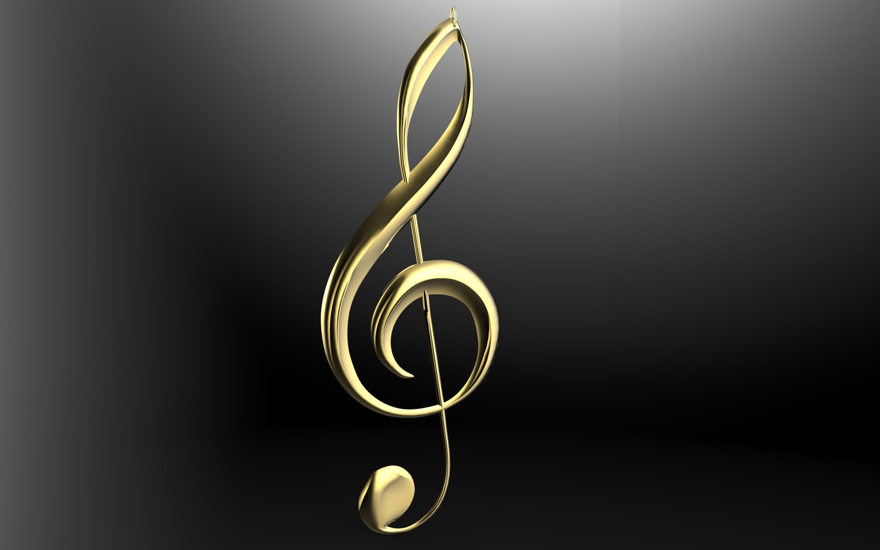 3d clef pendant