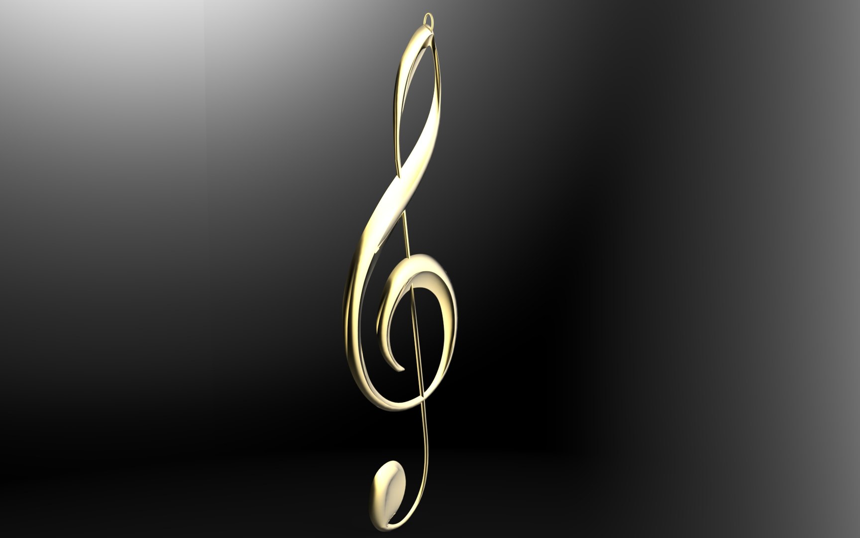 3d clef pendant