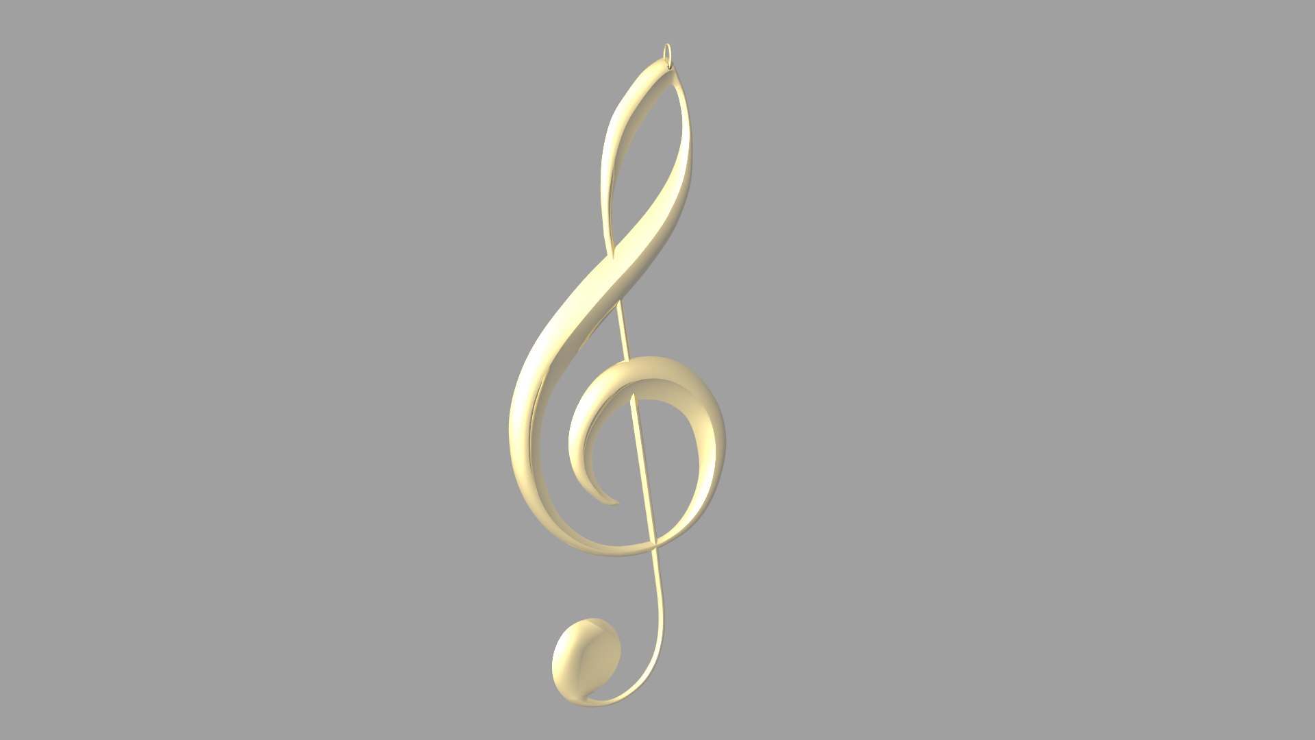 3d clef pendant