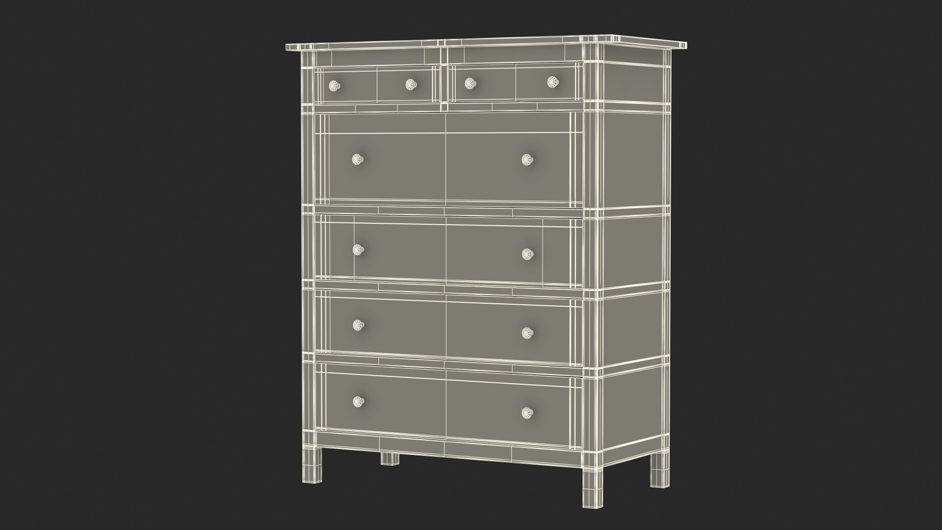 Hemnes 6 Drawer Ikea Chest Black 3D Model - TurboSquid 1961628