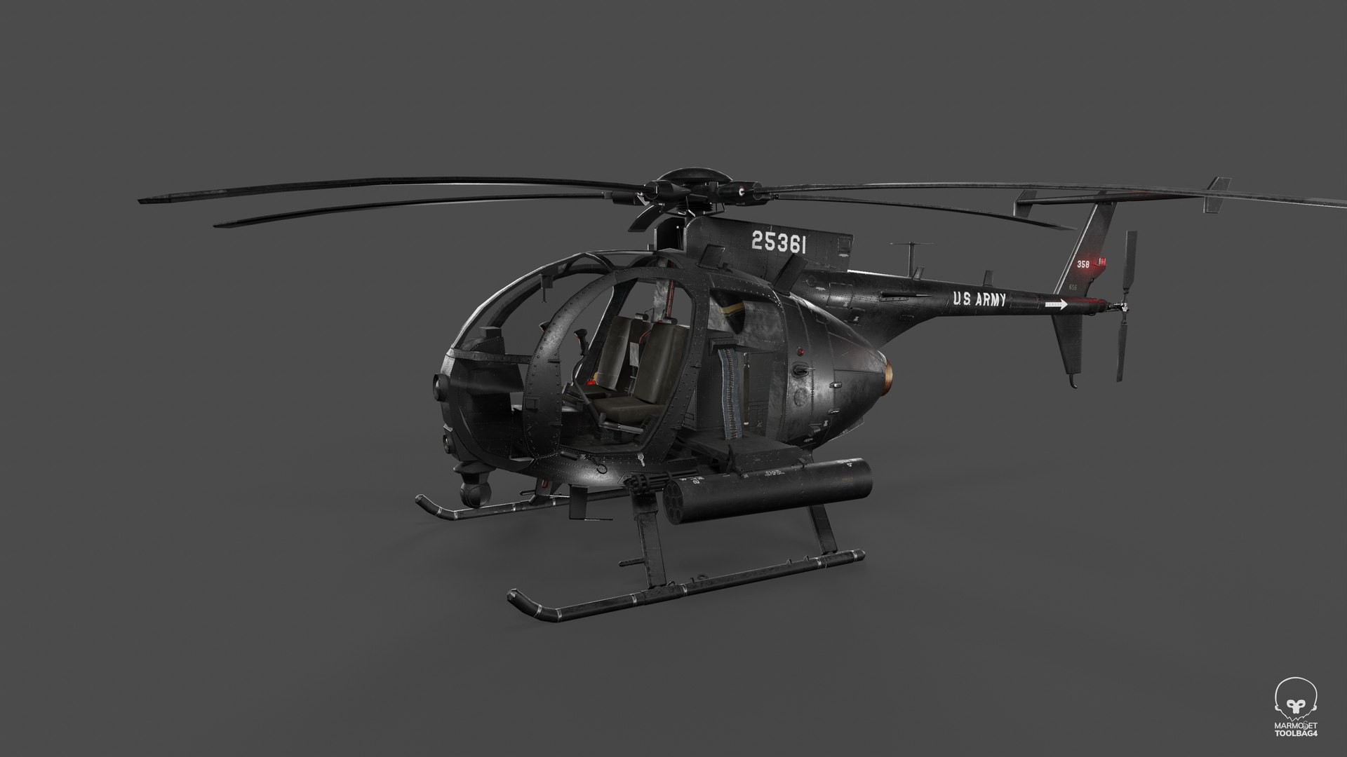 Helicopter Mh Little Bird 3d Model