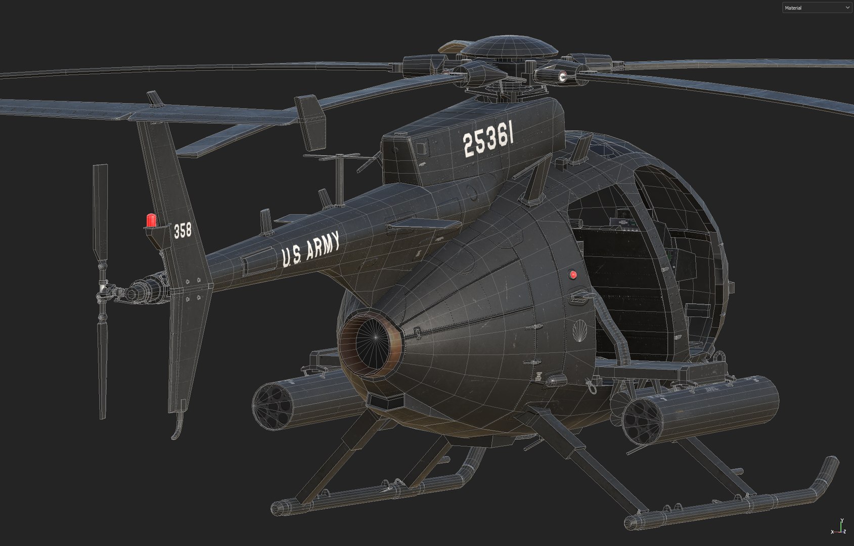 helicopter mh little bird 3d model
