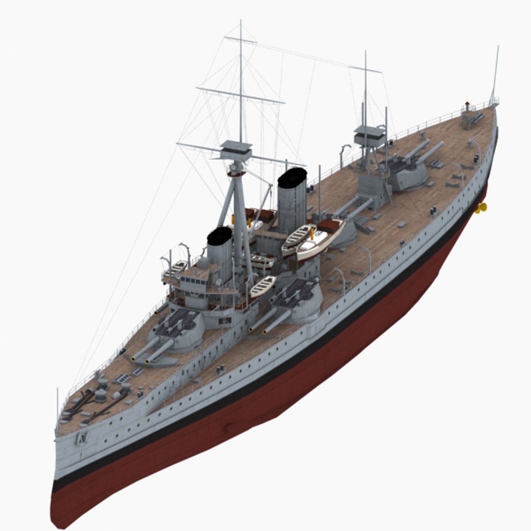 hms dreadnought battleship royal navy 3d max
