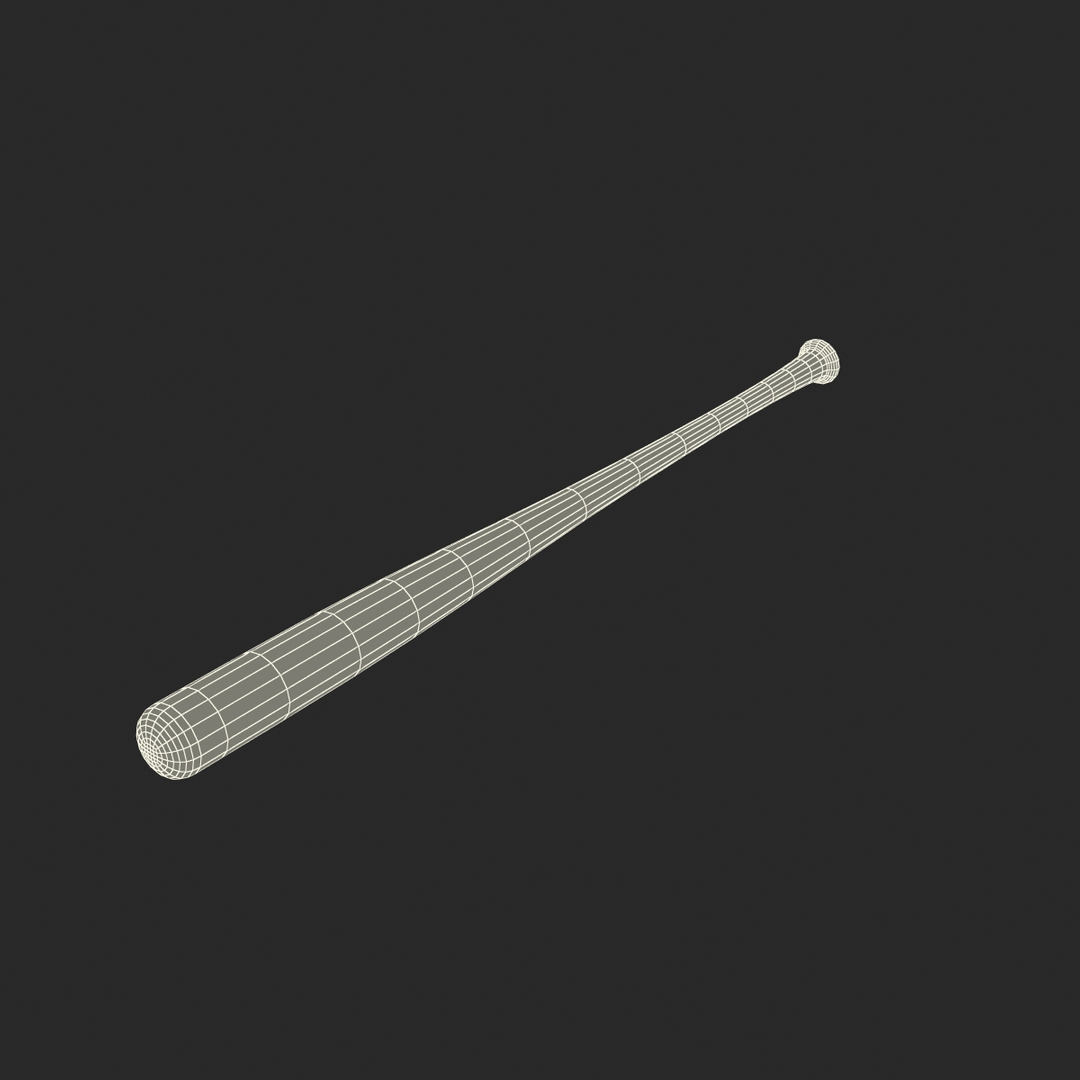3d Model Of Wooden Baseball Bat Generic
