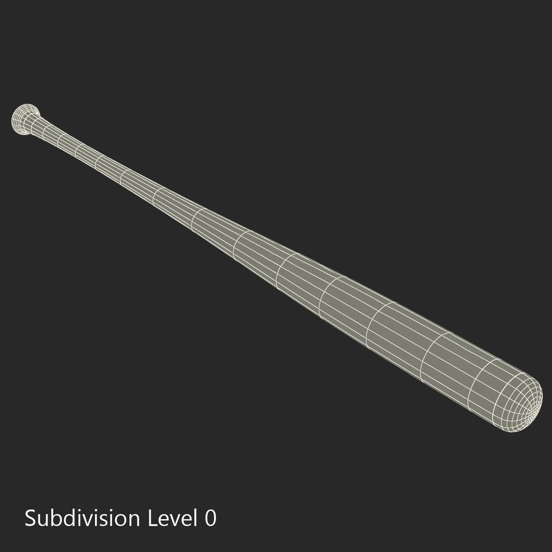 3d Model Of Wooden Baseball Bat Generic