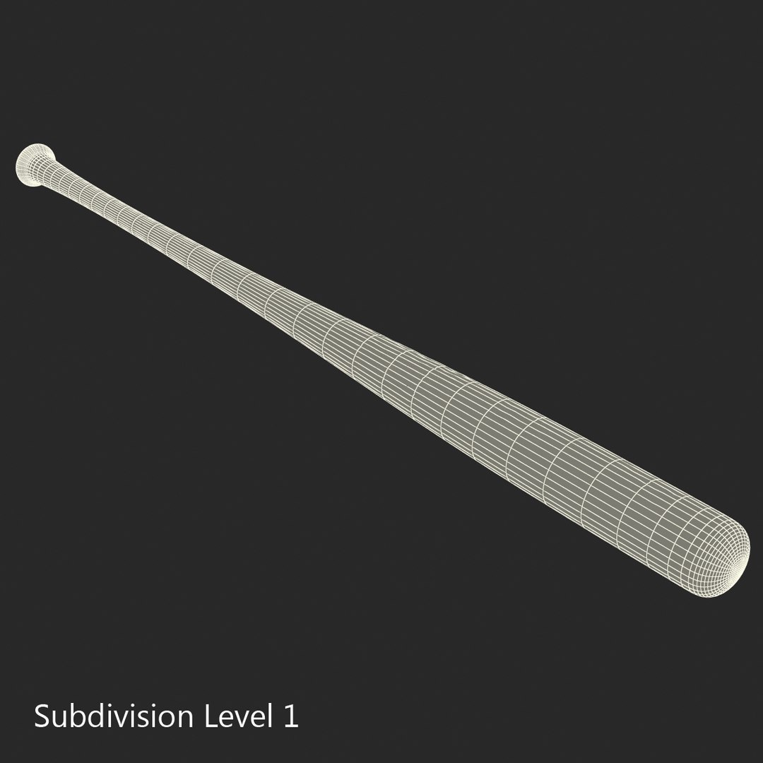 3d Model Of Wooden Baseball Bat Generic