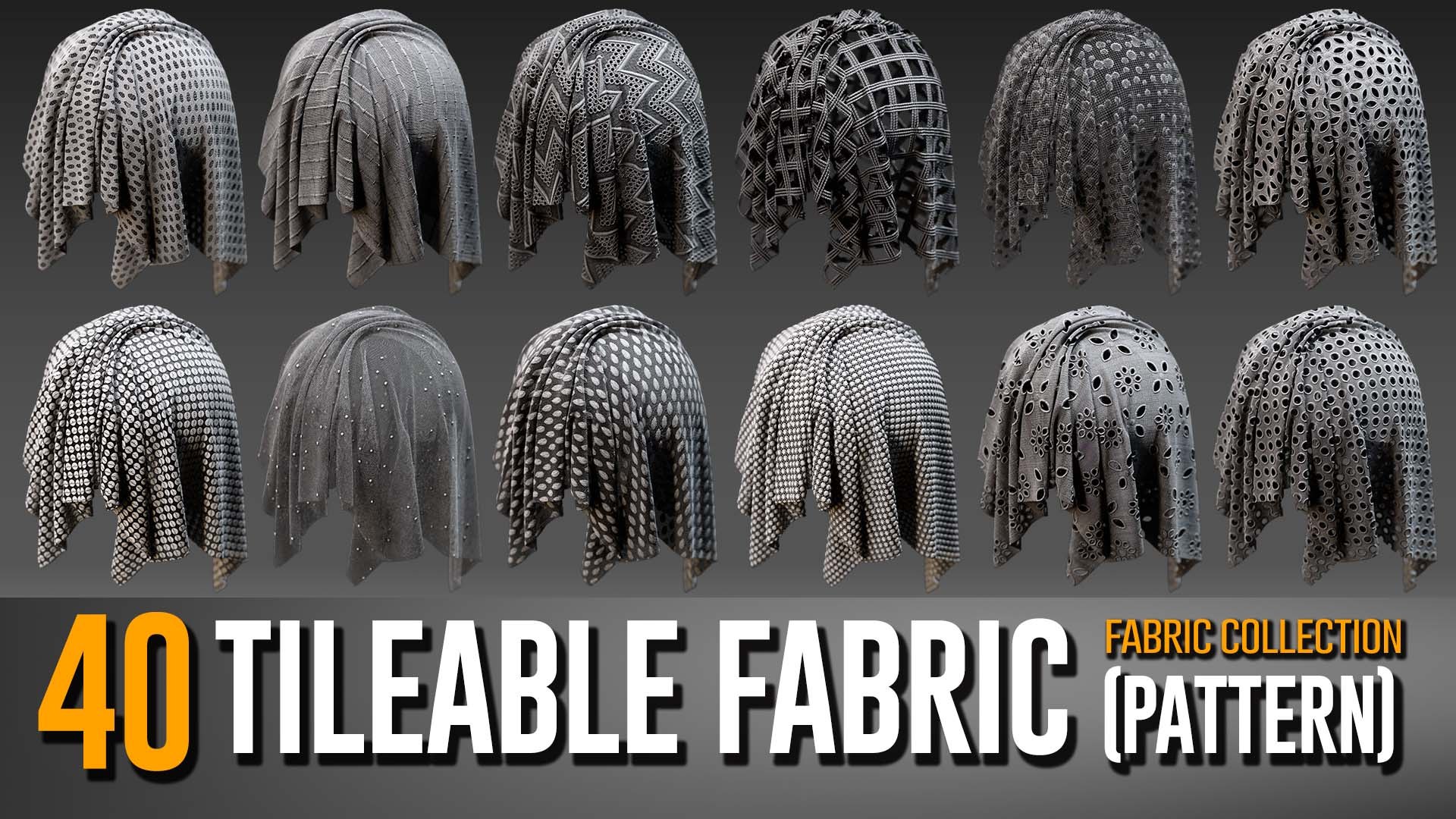 3D 40 Tileable Fabric Collection- VOL 06 - TurboSquid 2247055