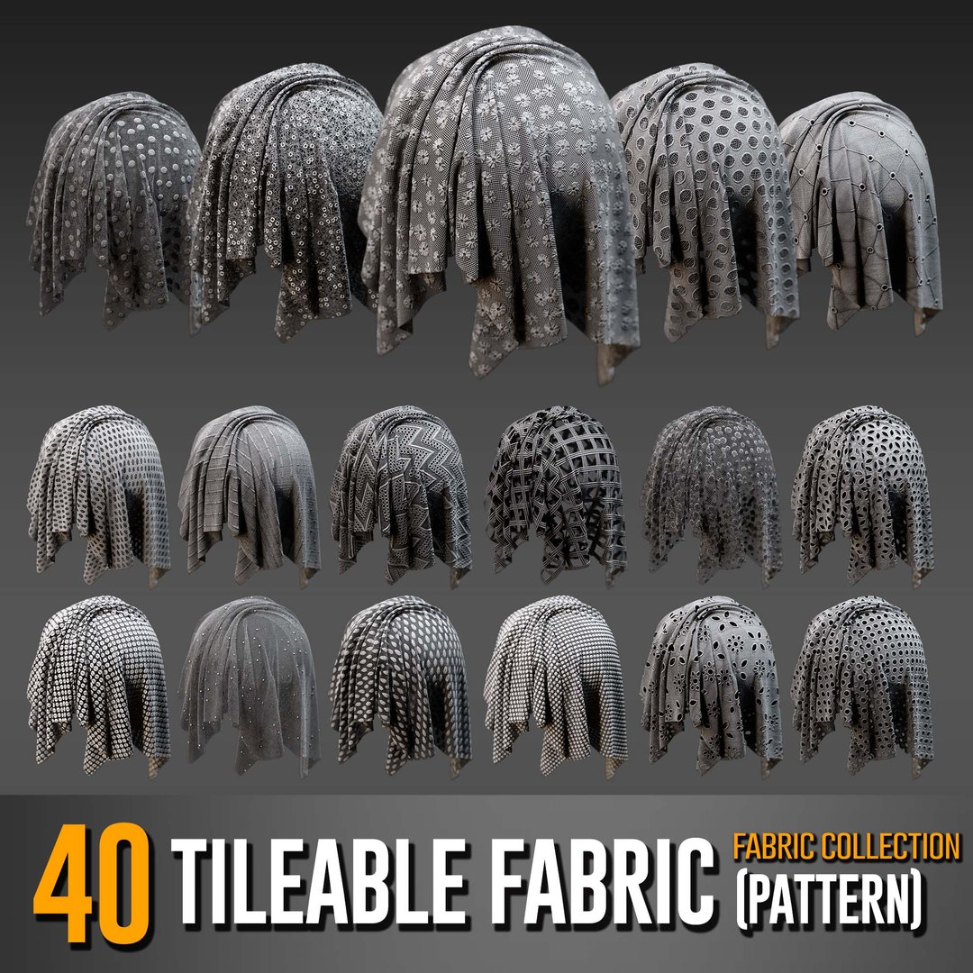 3D 40 Tileable Fabric Collection- VOL 06 - TurboSquid 2247055
