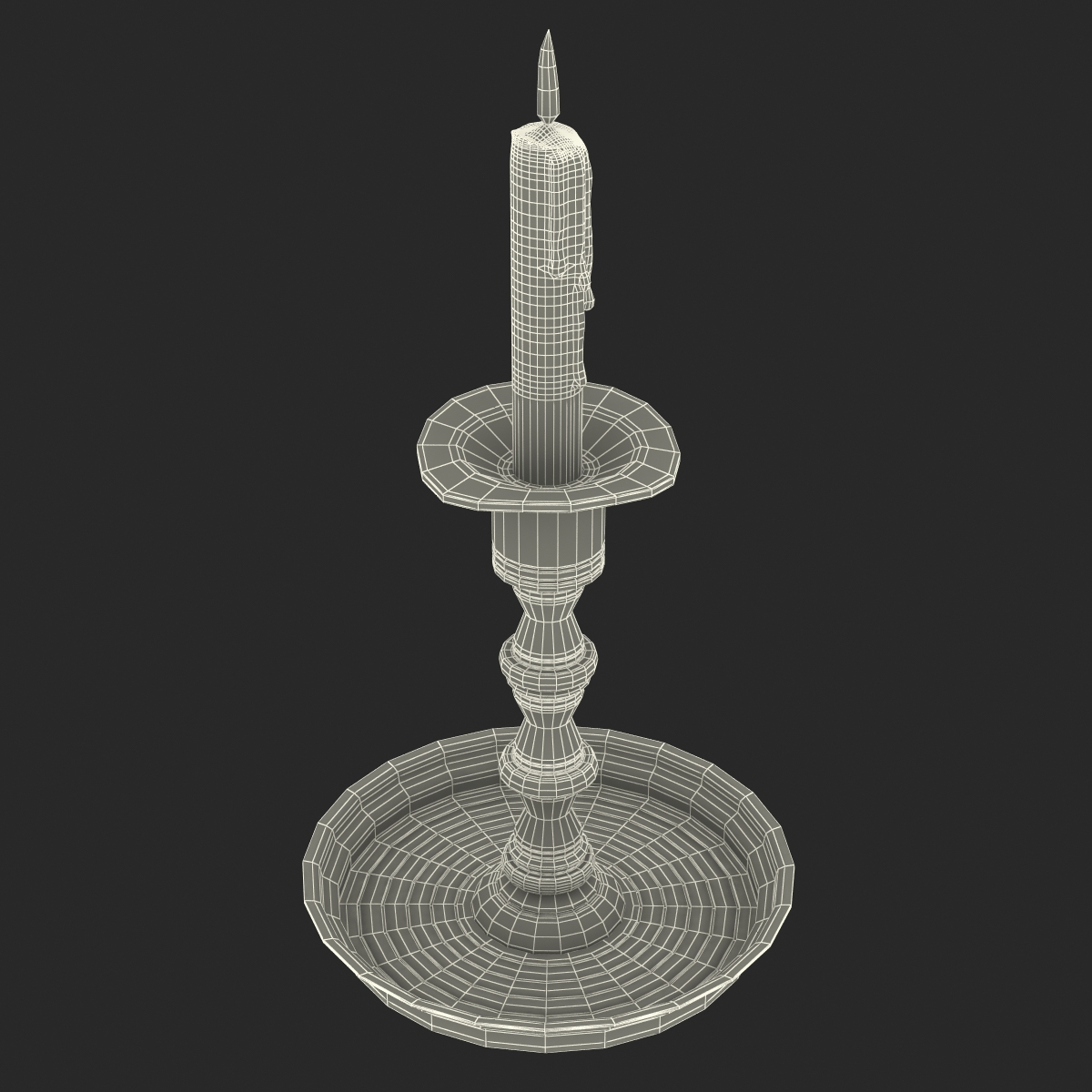 antique brass candle holder 3d 3ds