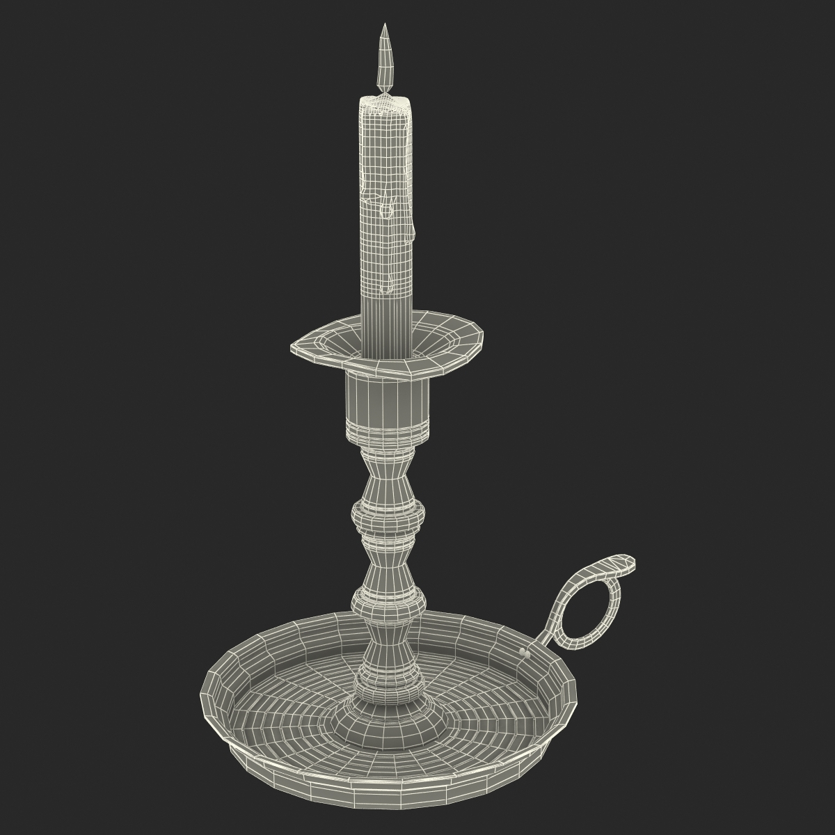 antique brass candle holder 3d 3ds