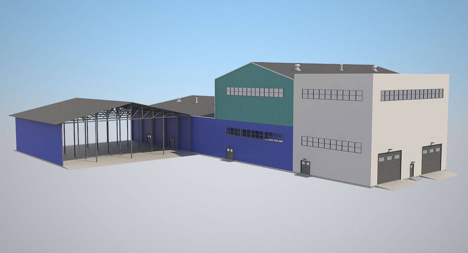 Building Industrial Model - TurboSquid 1289063