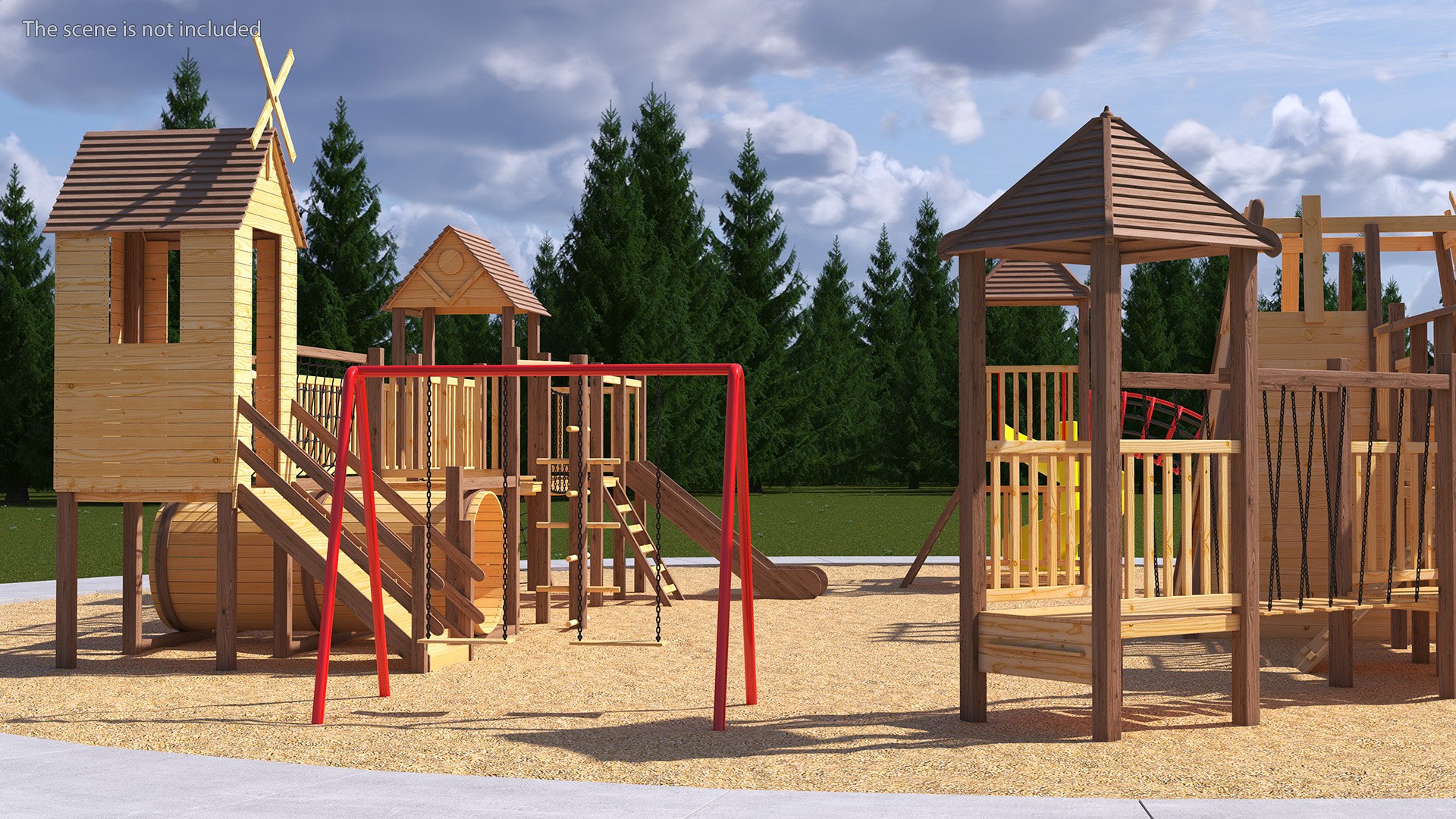 Wooden Playground Structure 3D model - TurboSquid 2161018