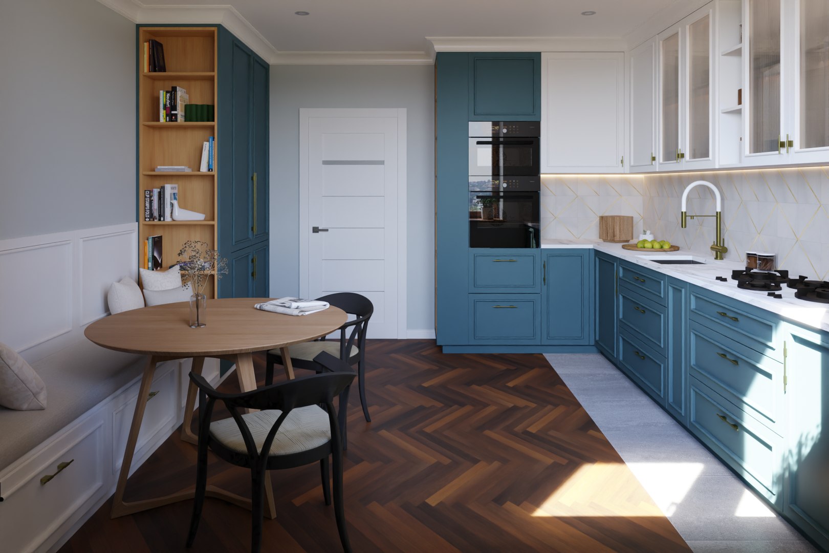 Classic Style L-shape Kitchen 3D - TurboSquid 2060464