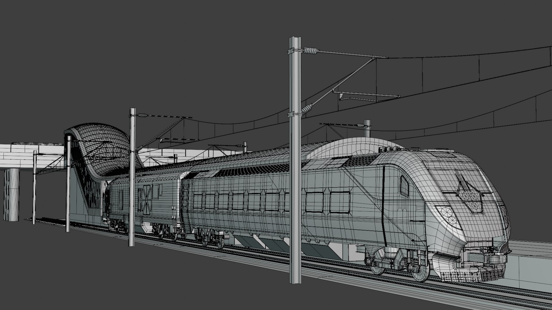 3D Stations With American Train IV Model - TurboSquid 2309397