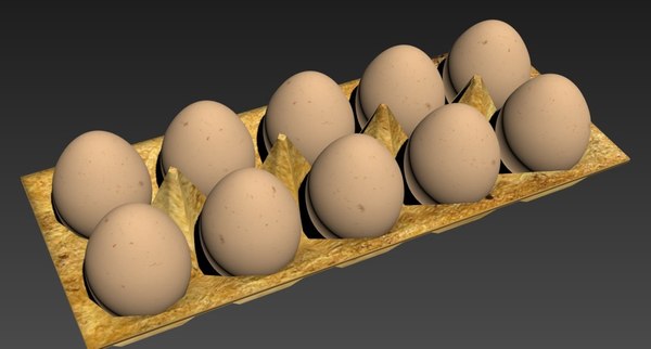 3d model eggs box carton