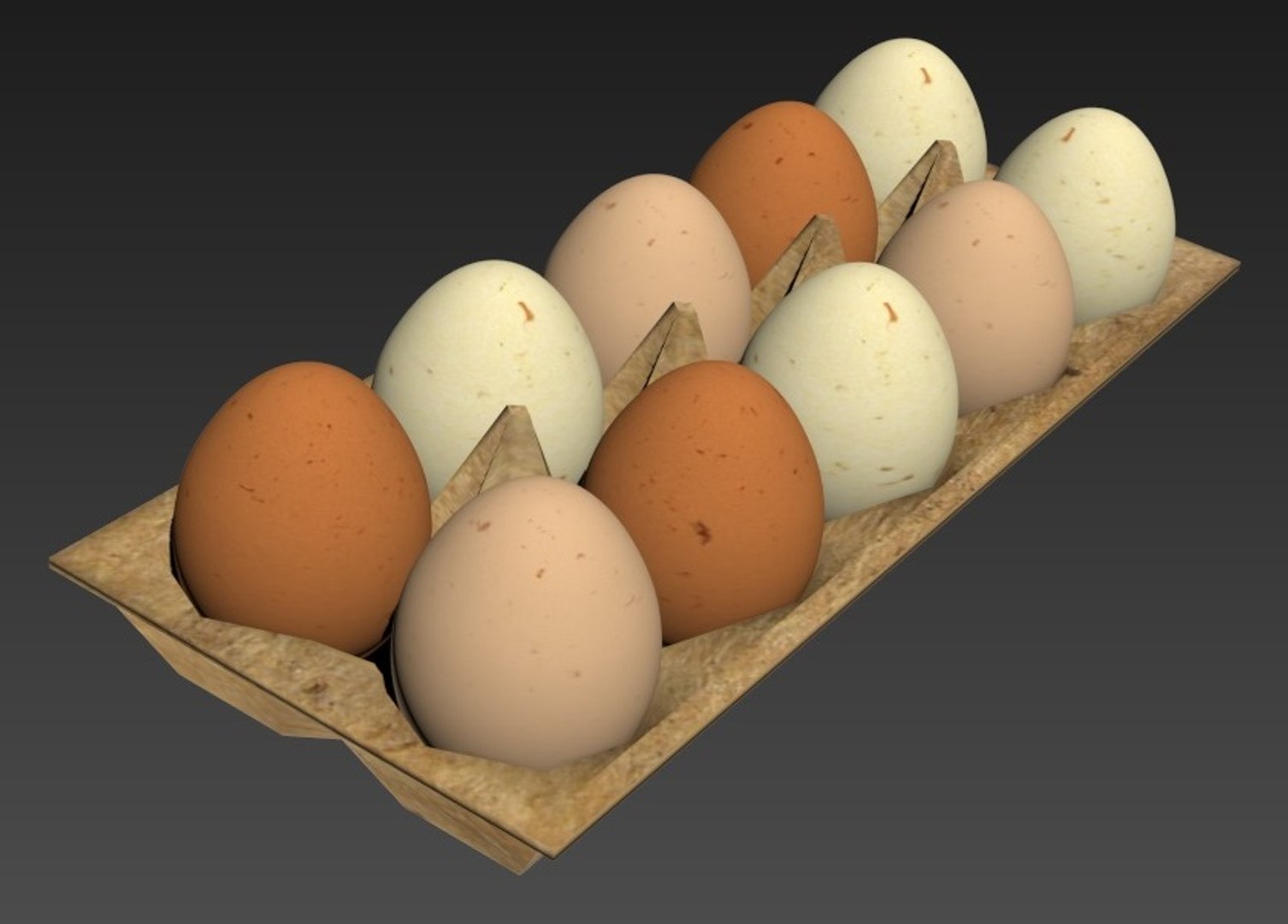 3d Model Eggs Box Carton