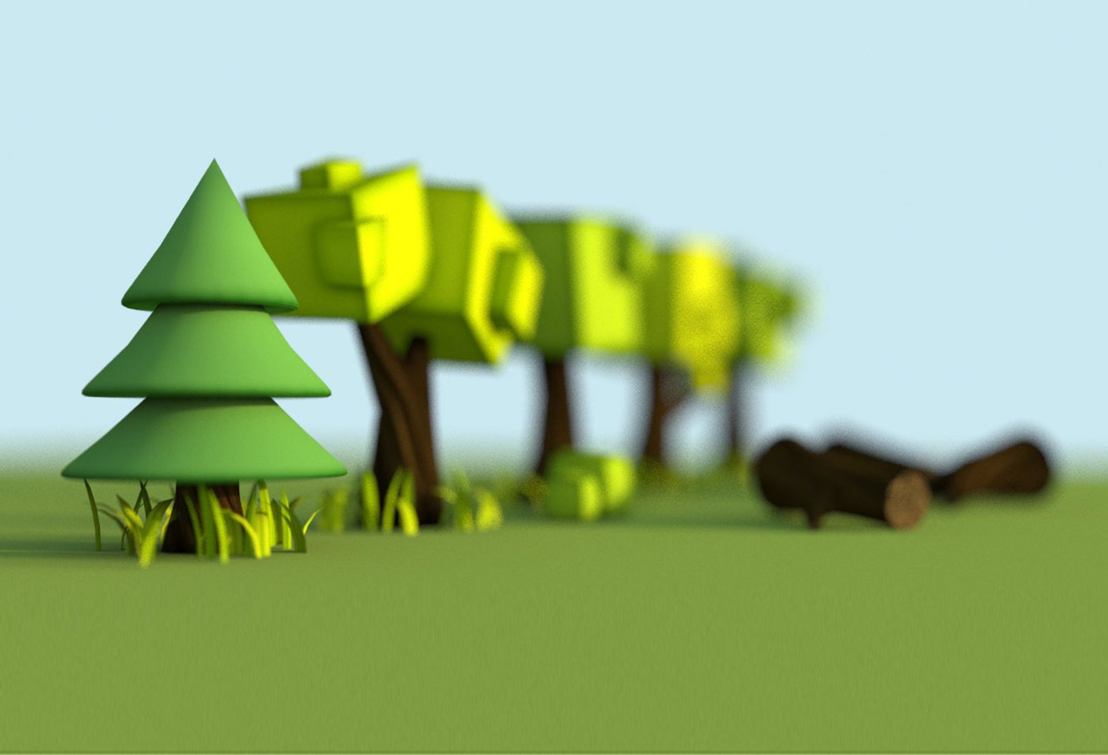 3d Cartoon Tree Model