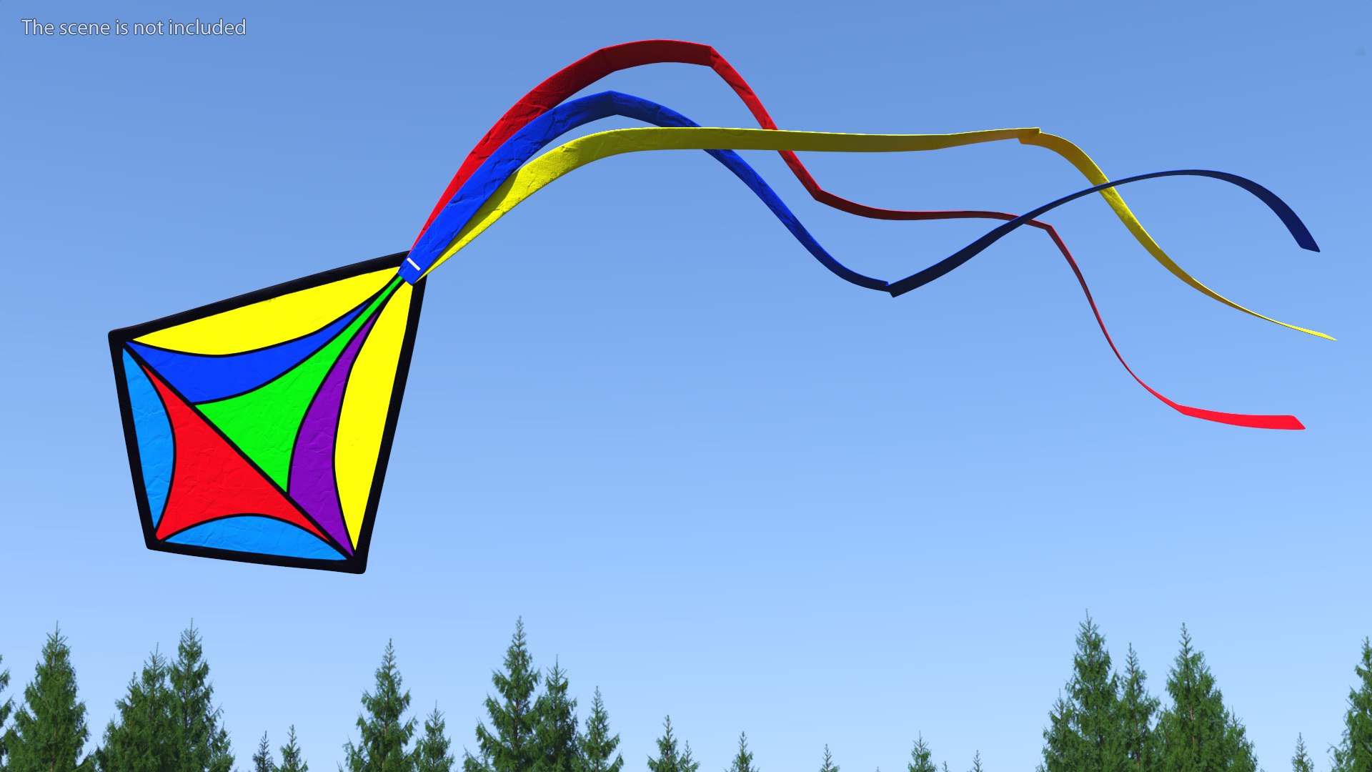 3D Model Kite Flying - TurboSquid 2127776