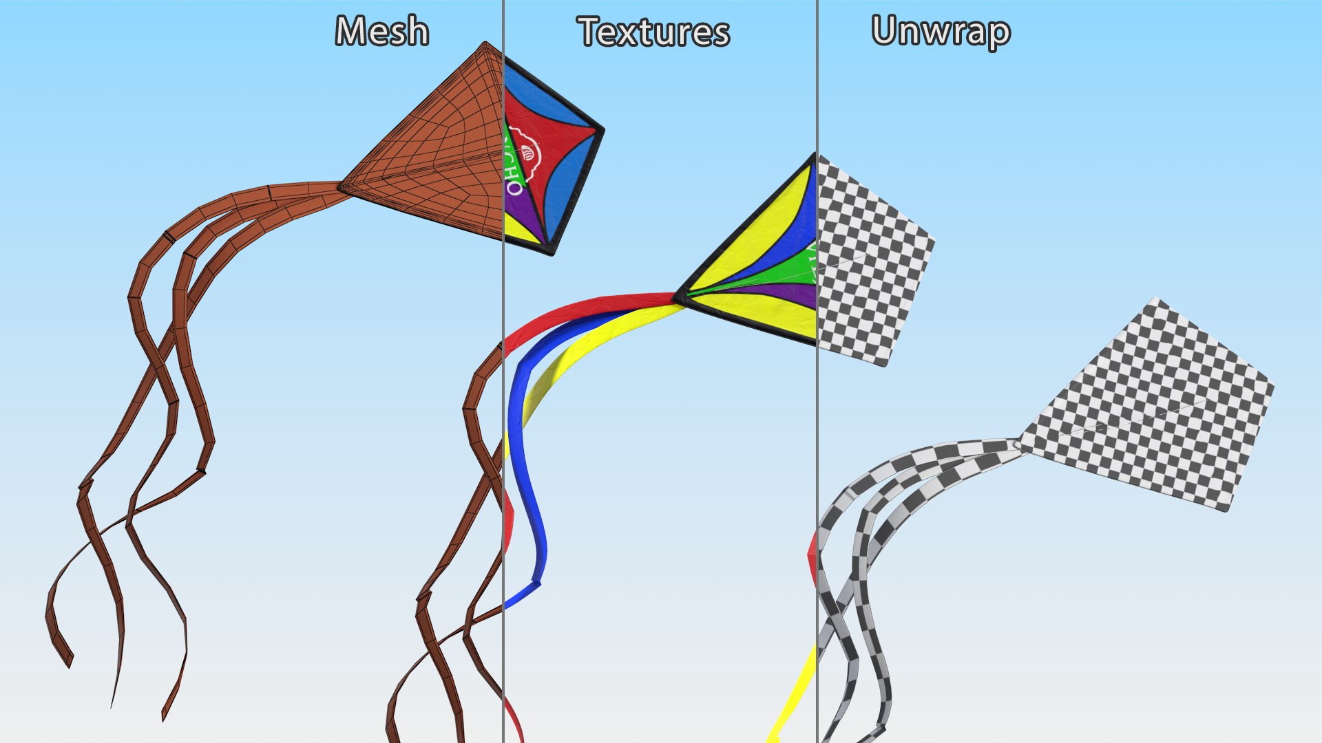 3D Model Kite Flying - TurboSquid 2127776