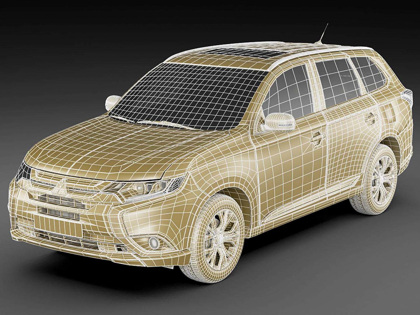 3d model mitsubishi outlander 2016
