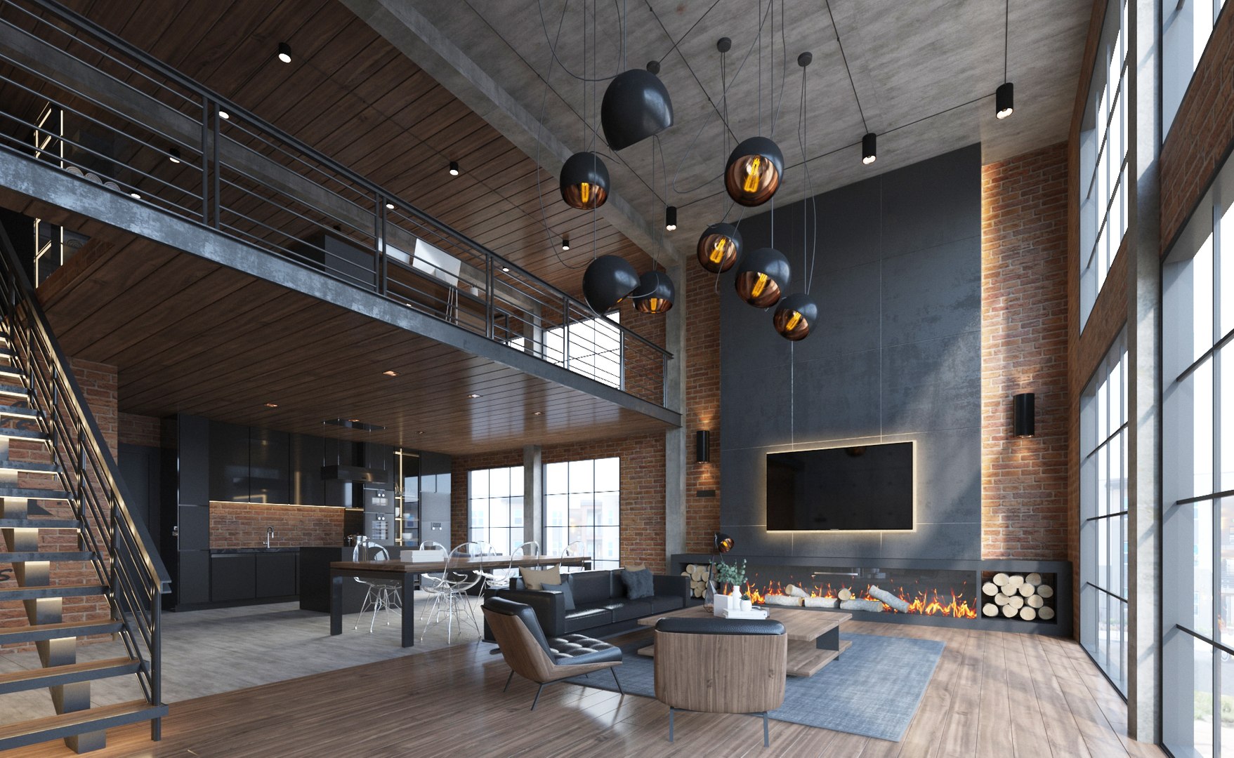 3D Loft Apartment Interior Model - TurboSquid 1794362