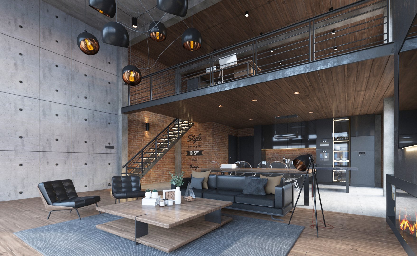 3D Loft Apartment Interior Model - TurboSquid 1794362