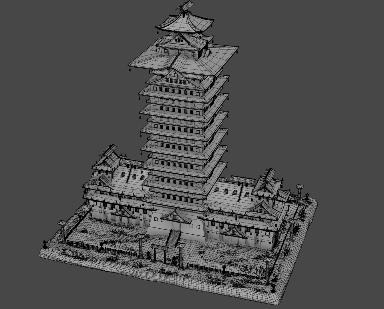 Fantasy Asian Tower Castle 3D Model - TurboSquid 1791310