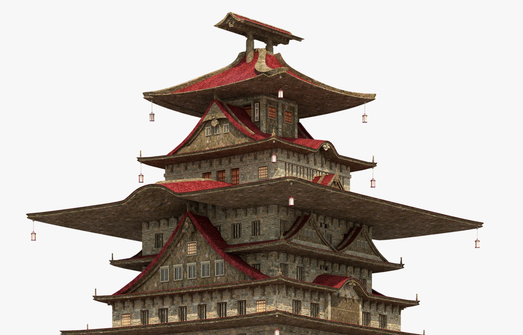 Fantasy Asian Tower Castle 3D Model - TurboSquid 1791310