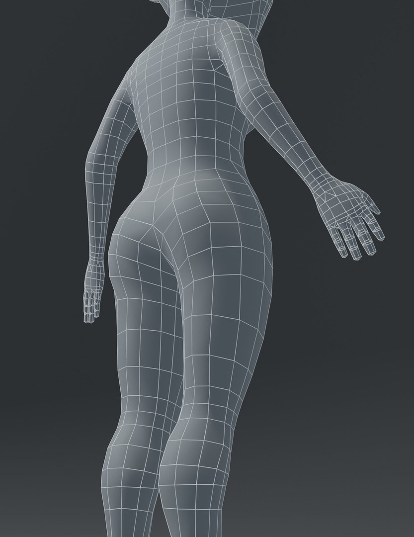 3D Female Body Cartoon Base Mesh - TurboSquid 1521528
